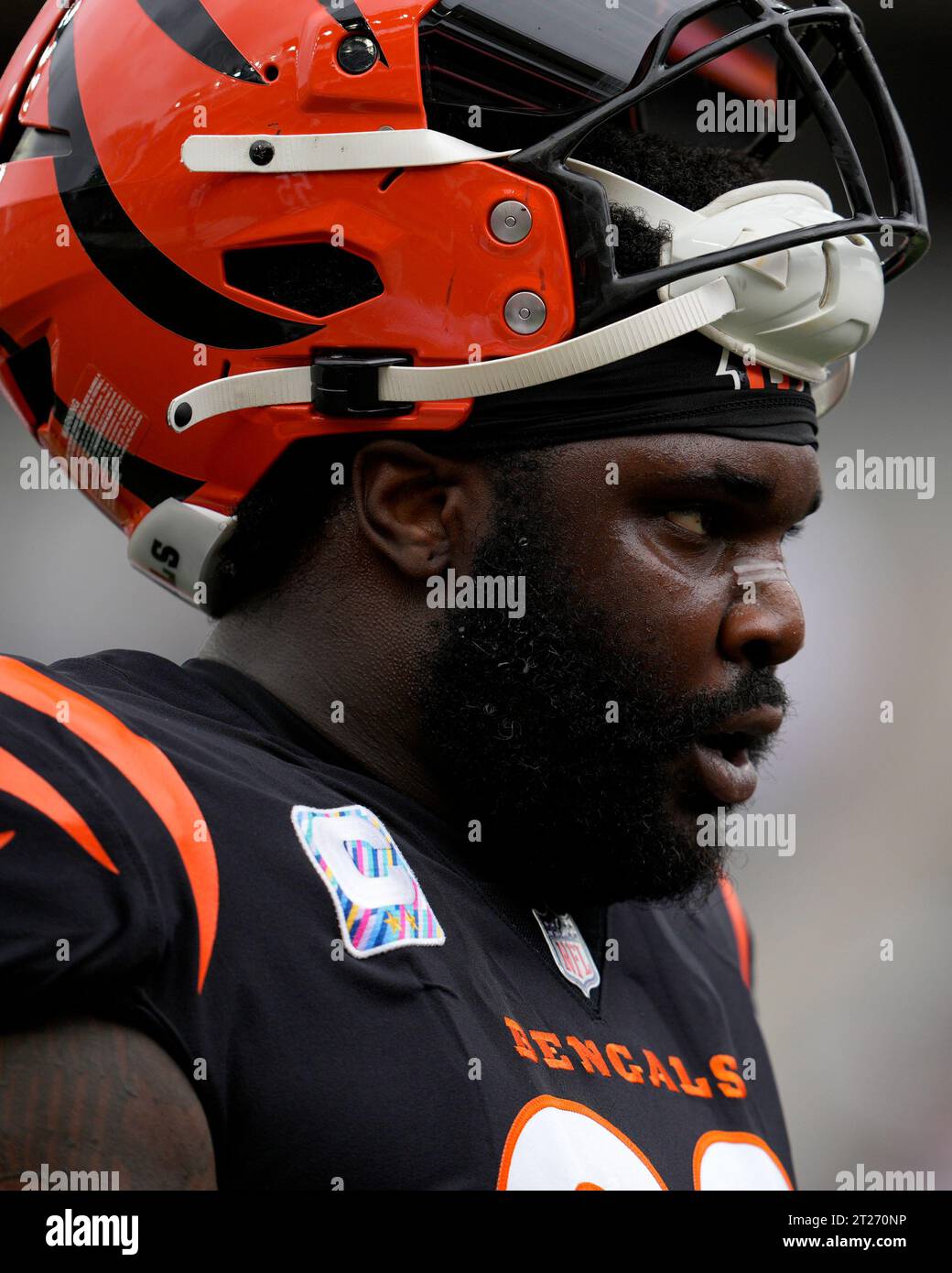 Cincinnati Bengals defensive tackle DJ Reader (98) warms up prior to an ...