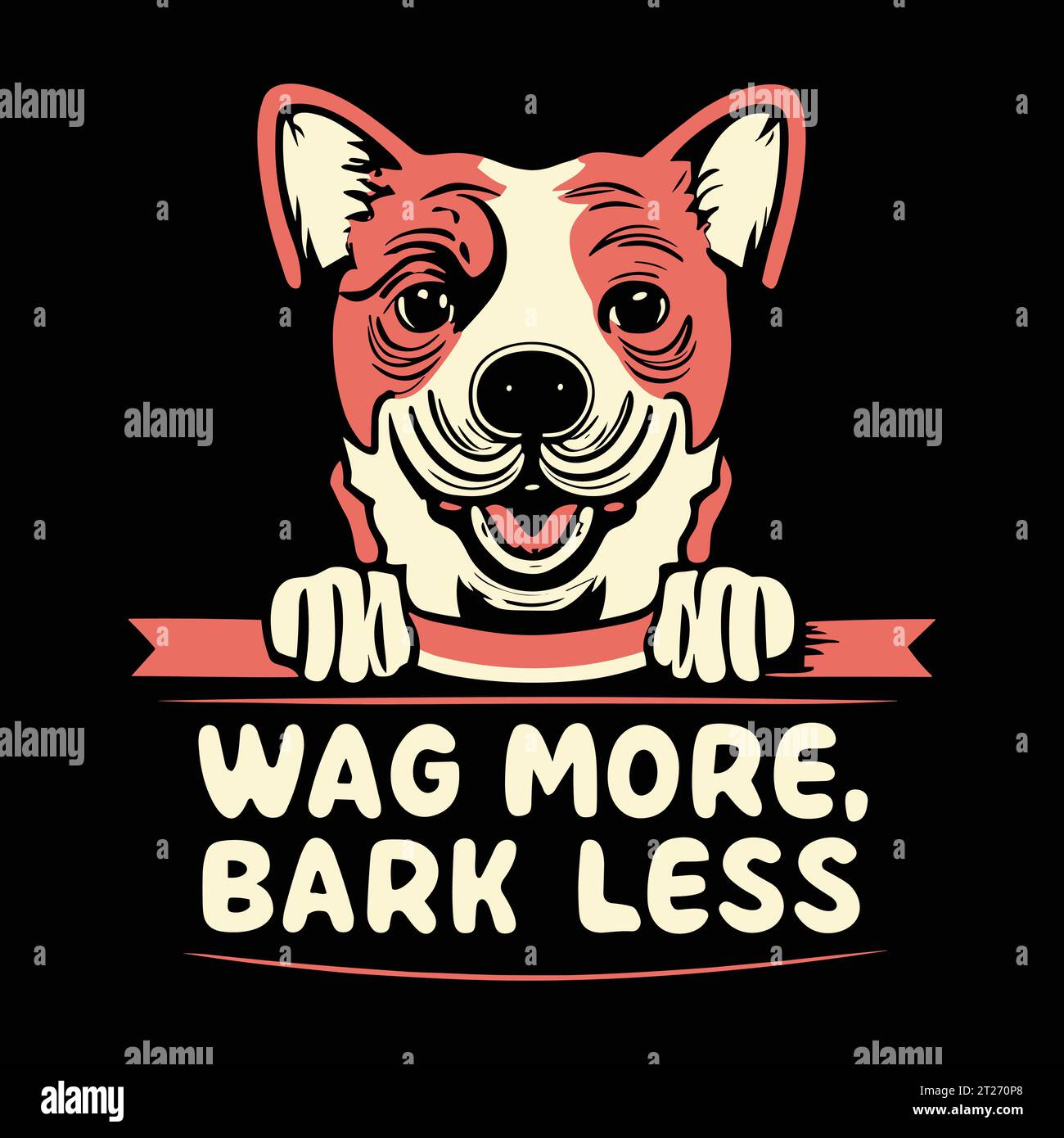 Wag More Bark Less T-shirt Design Vector Stock Vector Image & Art - Alamy