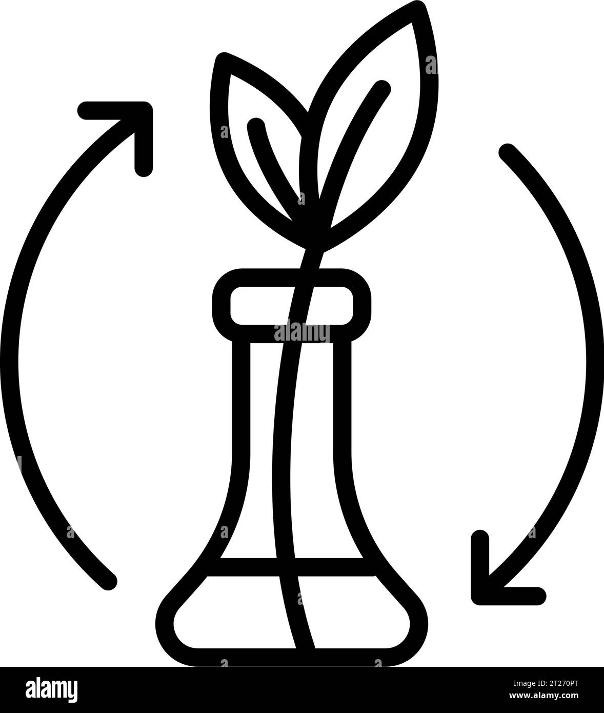 Simple flask line icon. Stroke pictogram. Laboratory test line icon ...