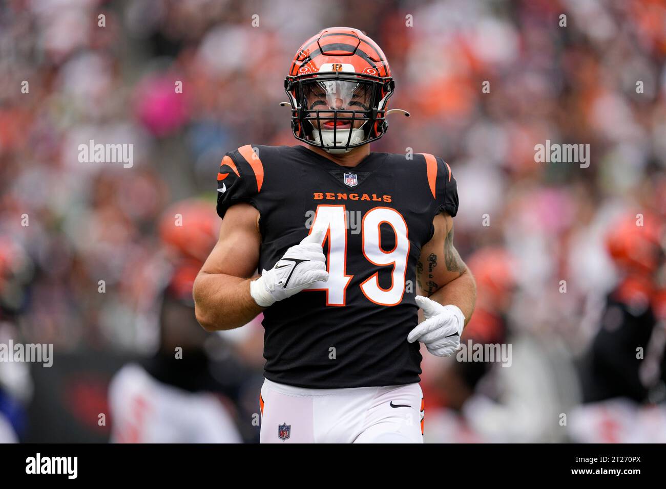 Cincinnati Bengals linebacker Joe Bachie (49) runs during an NFL ...