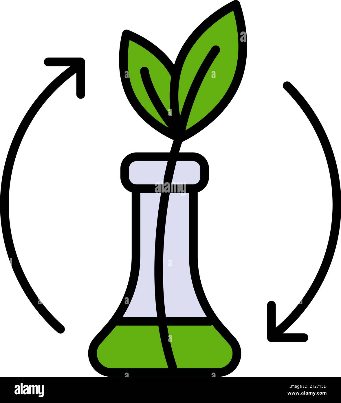 Simple flask color icon. Stroke pictogram. Laboratory test flat icon ...