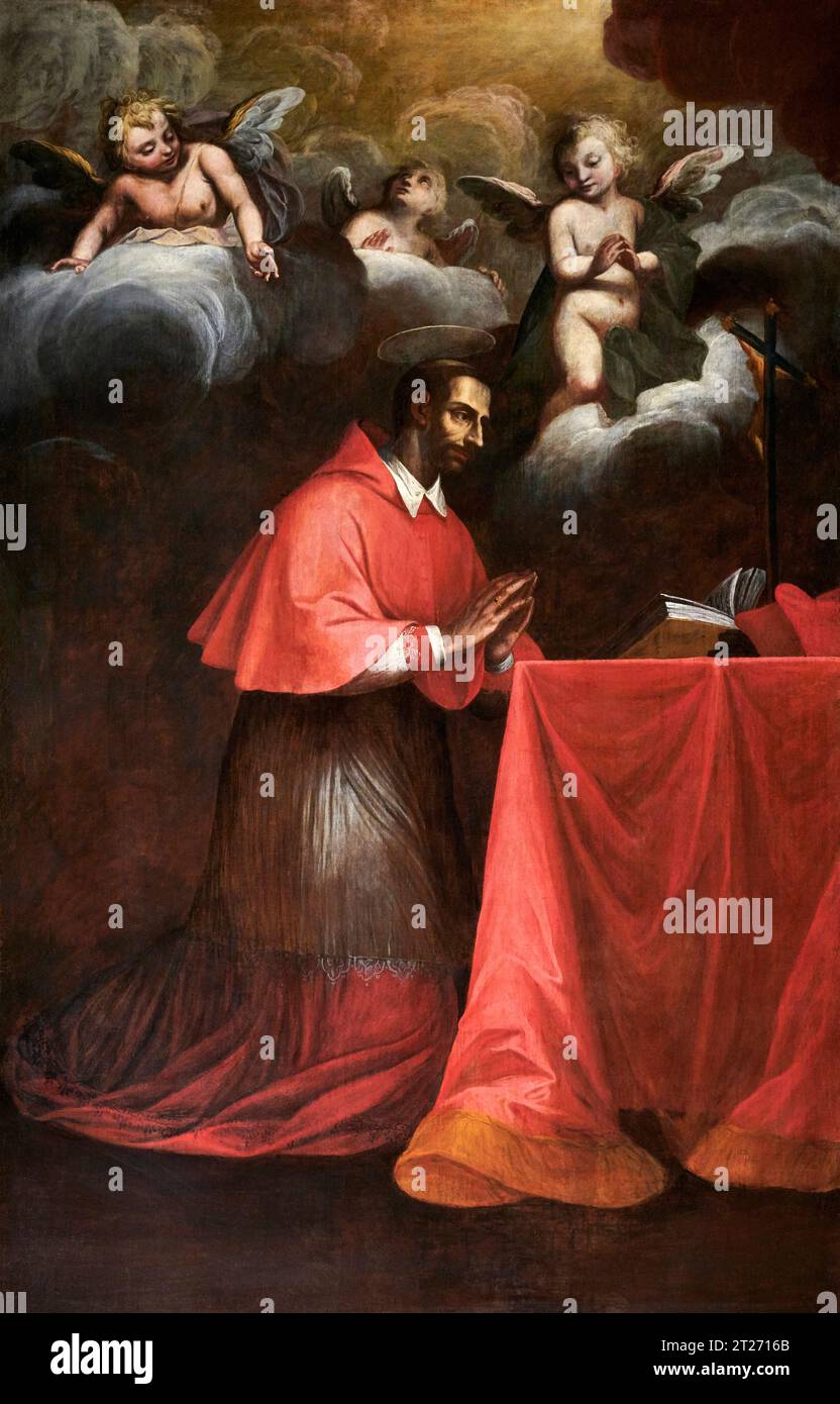 San Carlo Borromeo - olio su tela - pittore lombardo del XVII secolo ...