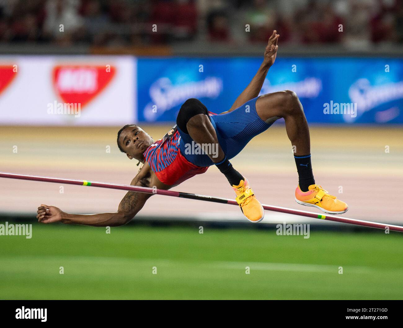 JuVaughn Harrison of the USA competing in the men’s high jump final at ...