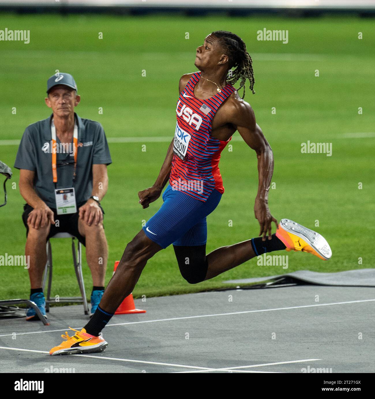 JuVaughn Harrison of the USA competing in the men’s high jump final at ...