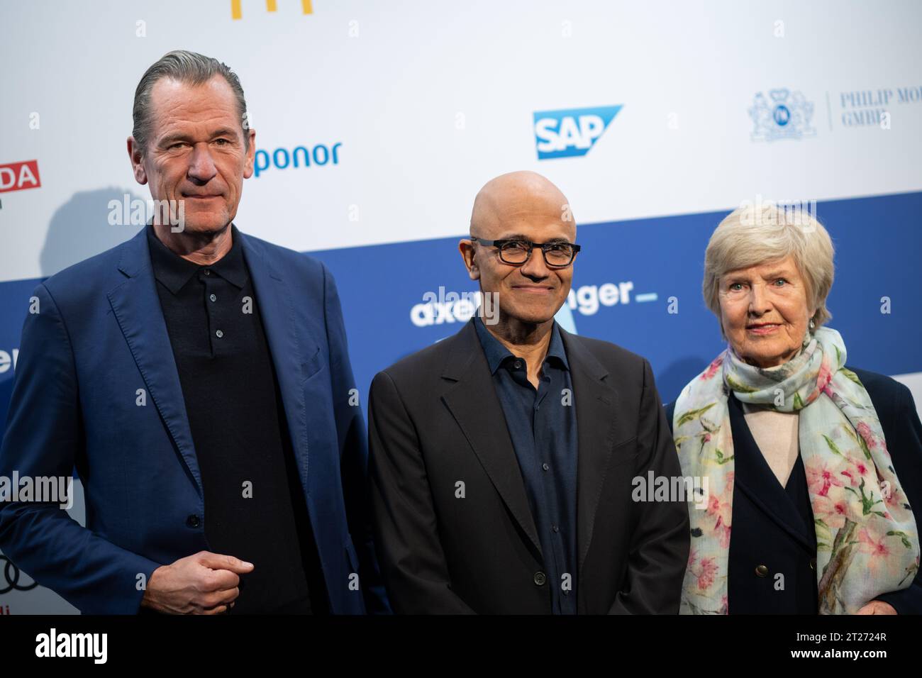 17 October 2023, Berlin: Mathias Döpfner (l-r), Chief Executive Officer ...