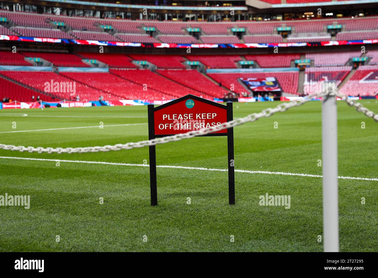Signage for the pitch during the UEFA European Championship Qualifying ...