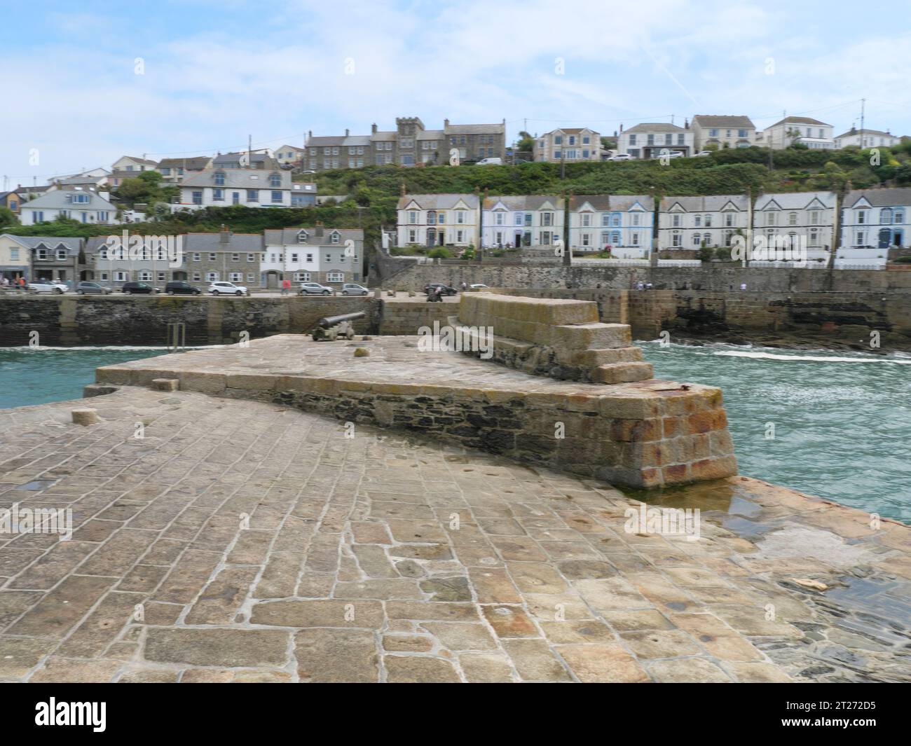 Typical english row house with bay windows above the harbour of ...