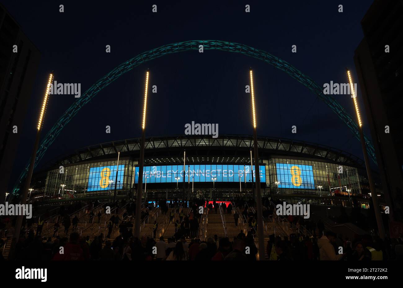 London, UK. 17th Oct, 2023. The Wembley arch is lit up in the same ...