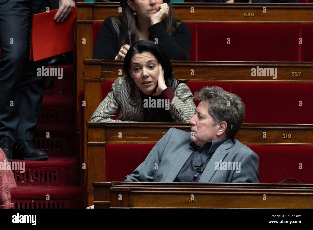 Paris, France. 17th Oct, 2023. LFI deputy Sophia Chikirou during a ...