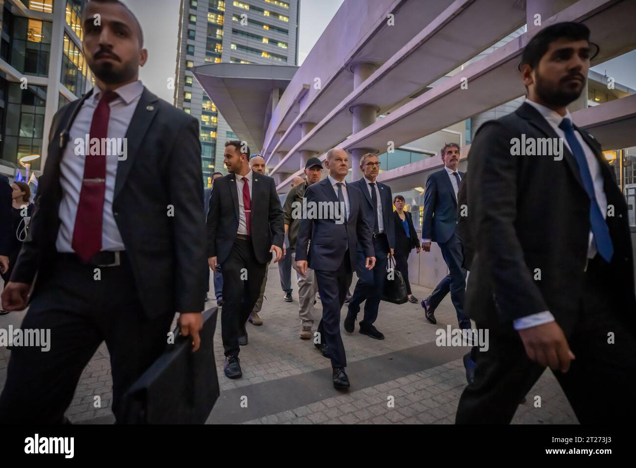 Tel Aviv, Israel. 17th Oct, 2023. German Chancellor Olaf Scholz (SPD, M ...
