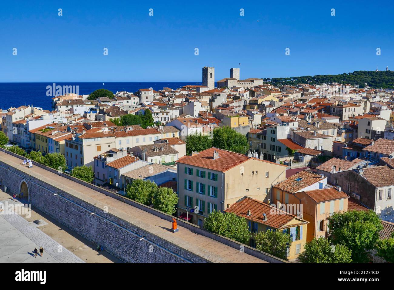 Scenic Aerial View of a Mediterranean Coastal Town With the Historic ...