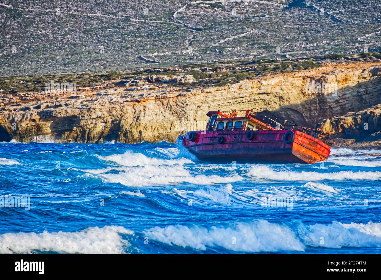 Wrack on a windy day at the sea near the coast and the cliffs Stock ...