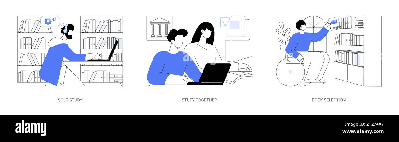 Library isolated cartoon vector illustrations se Stock Vector Image ...