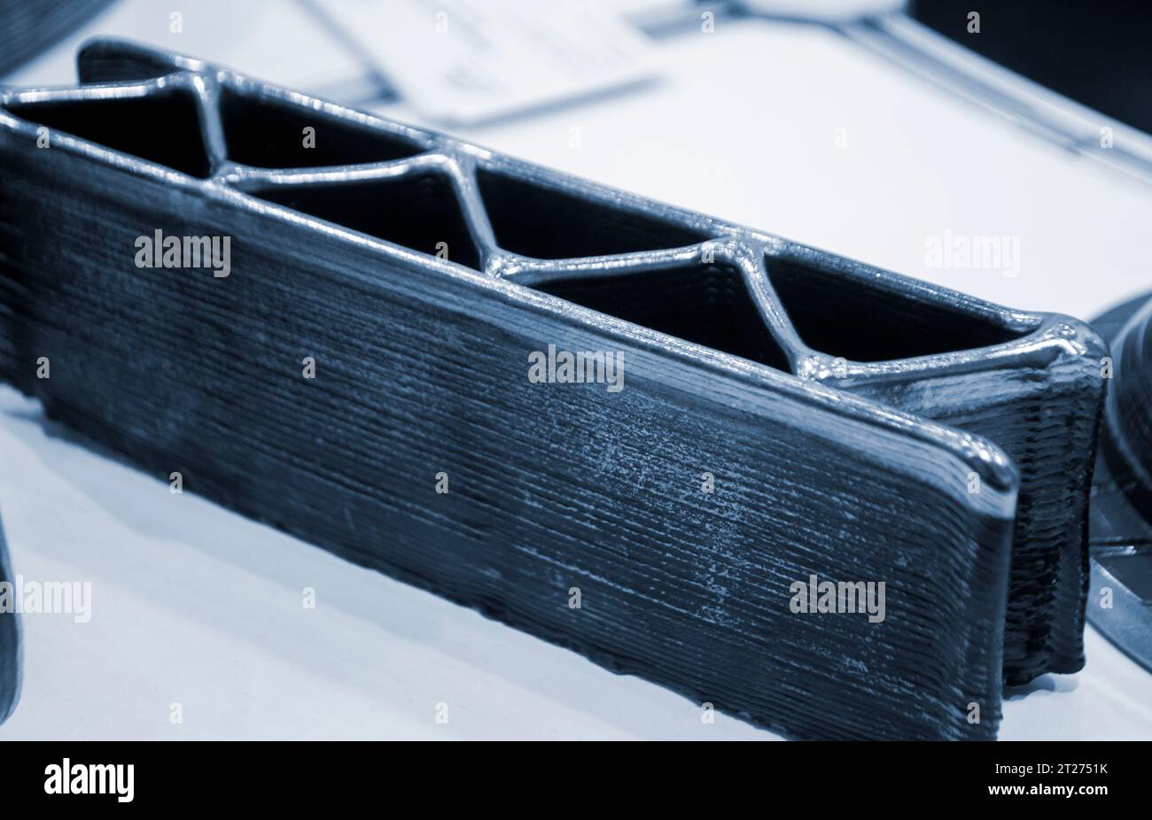 3d printed metal model close-up. Model printed on a 3D printer made of ...