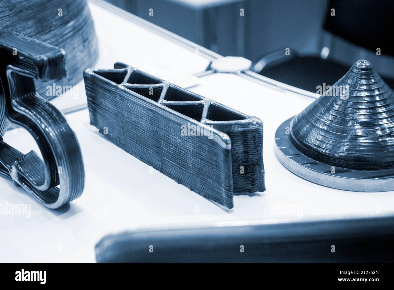 3d printed metal model close-up. Model printed on a 3D printer made of ...