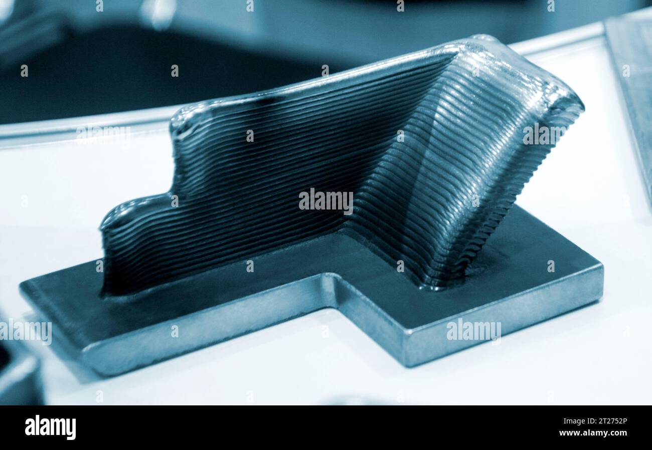 3d printed metal model close-up. Model printed on a 3D printer made of ...
