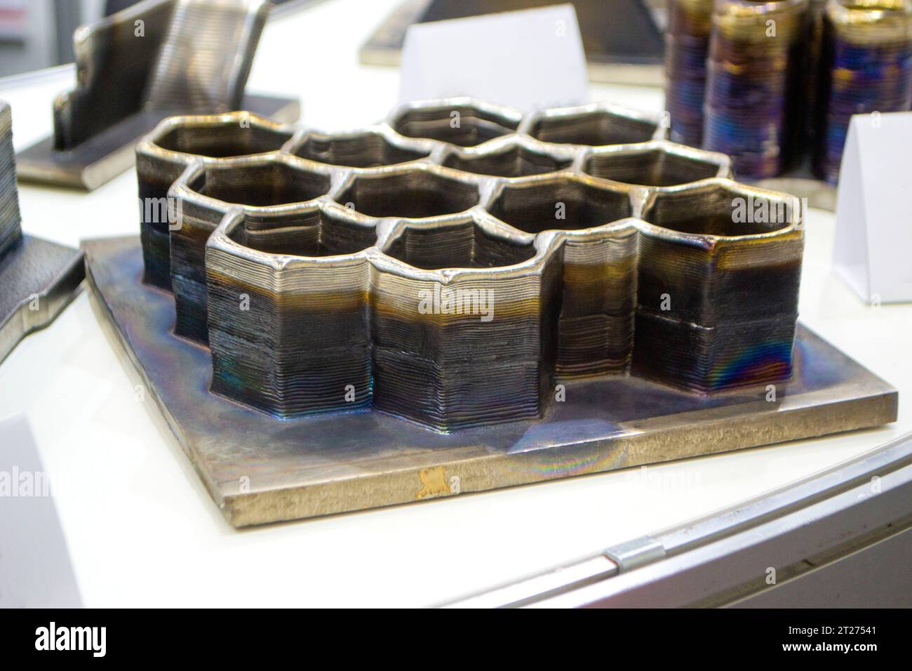 3d printed metal model close-up. Model printed on a 3D printer made of ...