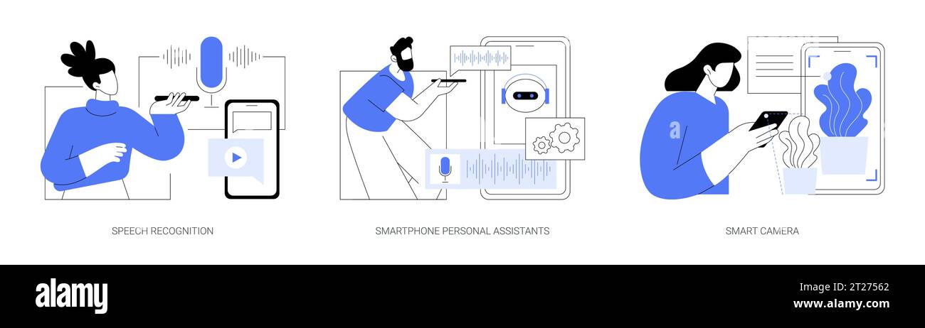 Artificial Intelligence technology use isolated cartoon vector ...