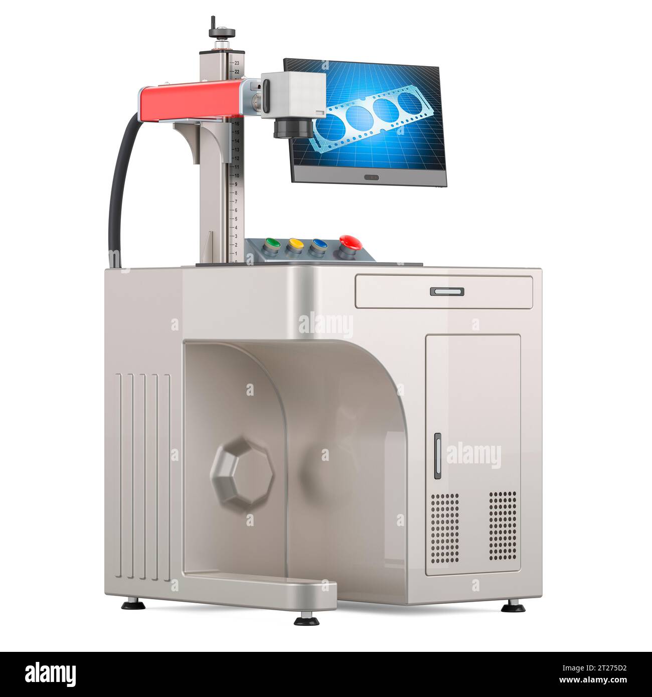 Desktop Fiber Laser Marking Machine, 3D rendering isolated on white ...