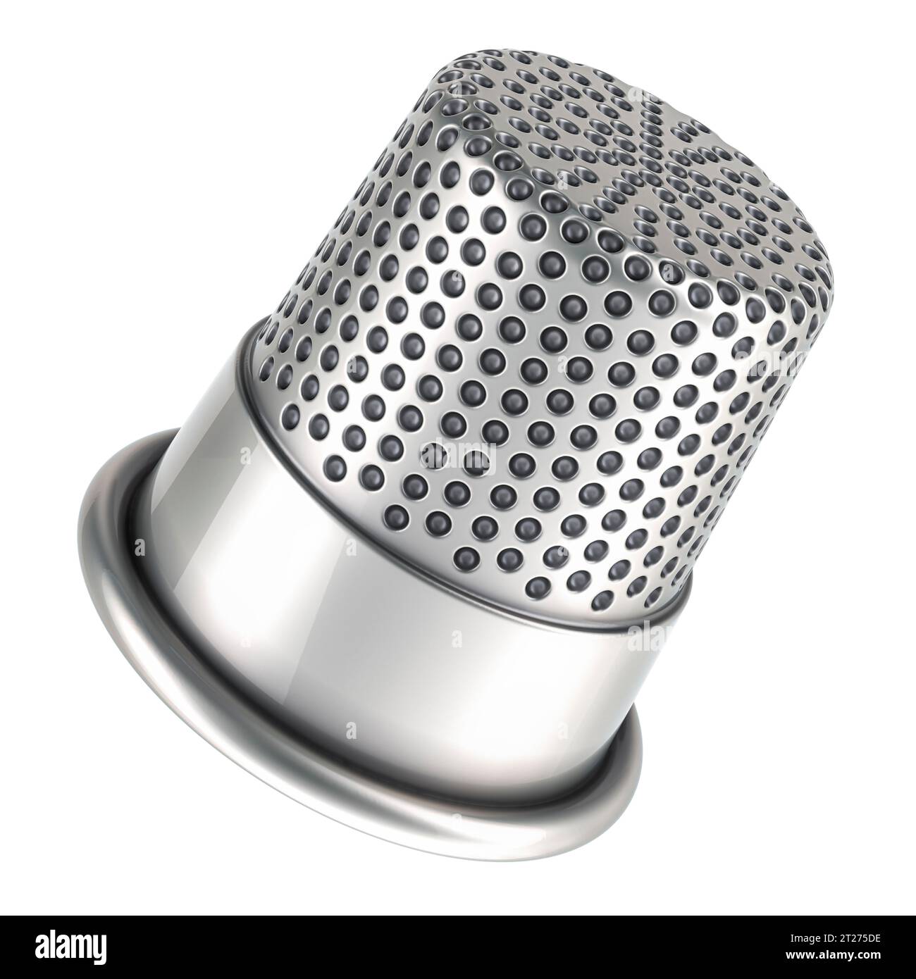 Thimble, silver thimble. 3D rendering isolated on white background ...