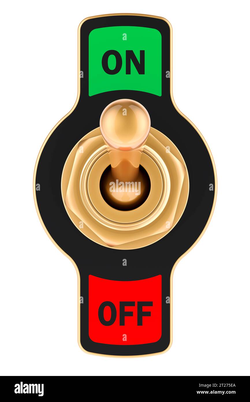 Toggle Switch, ON. 3D rendering isolated on transparent background ...