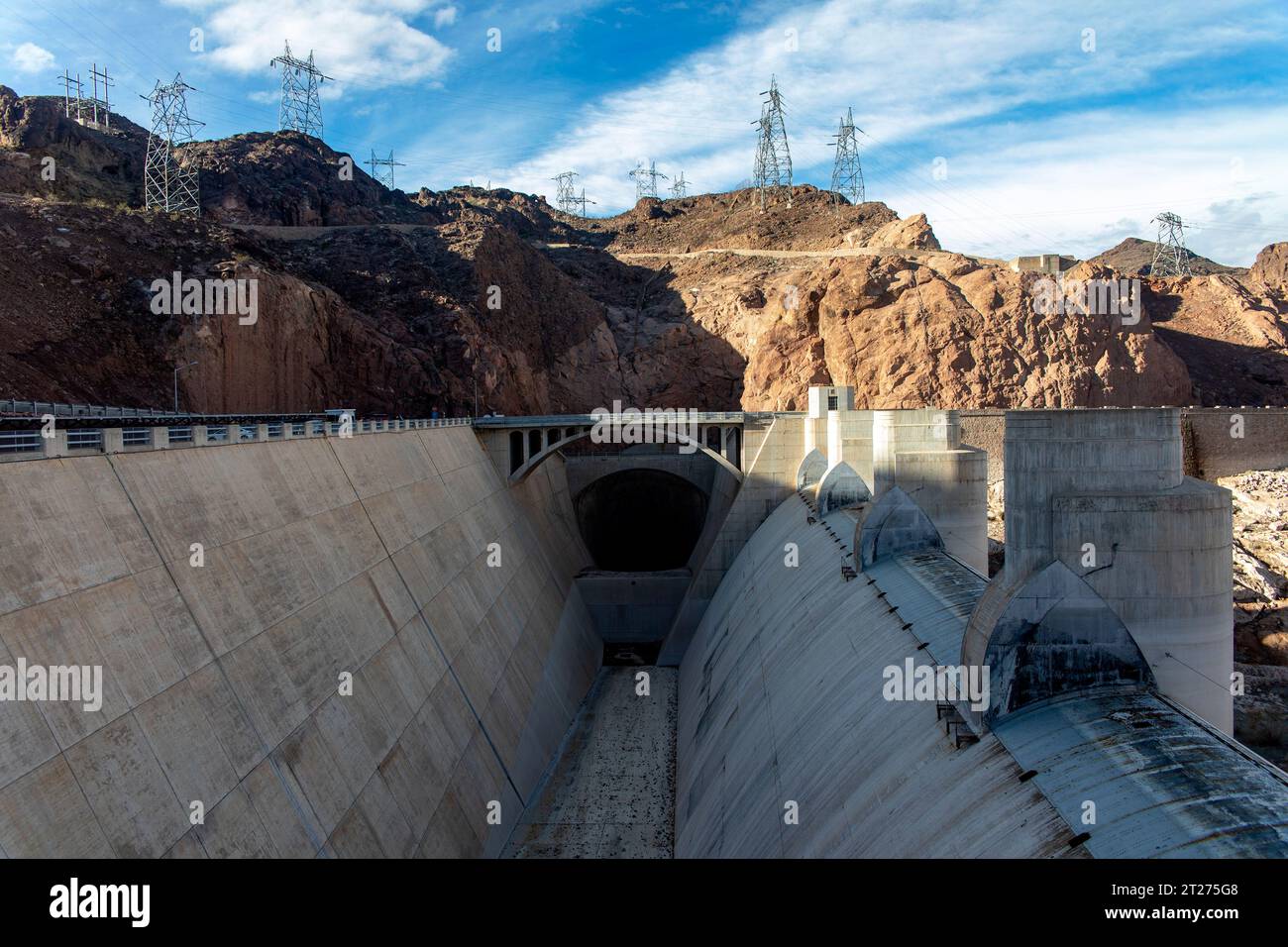 Water channel of the Hoover Dam, on the course of the Colorado River on ...