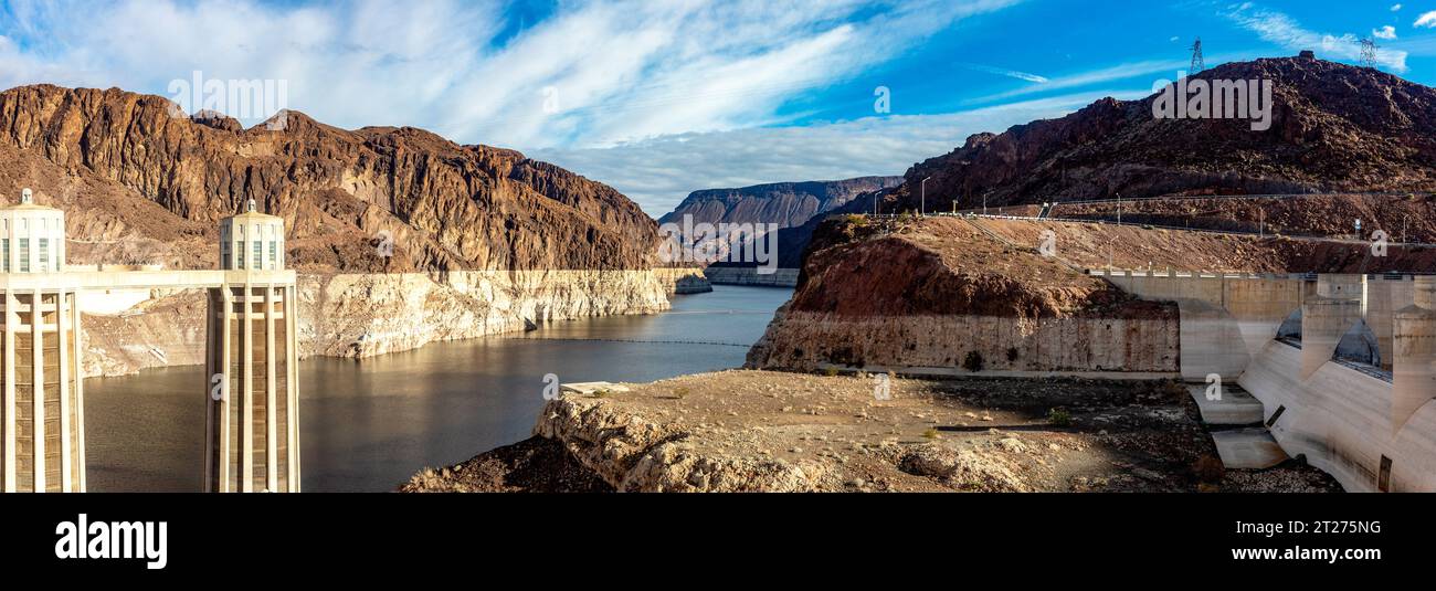 Nice panoramic photo of the Hoover Dam, located on the course of the ...