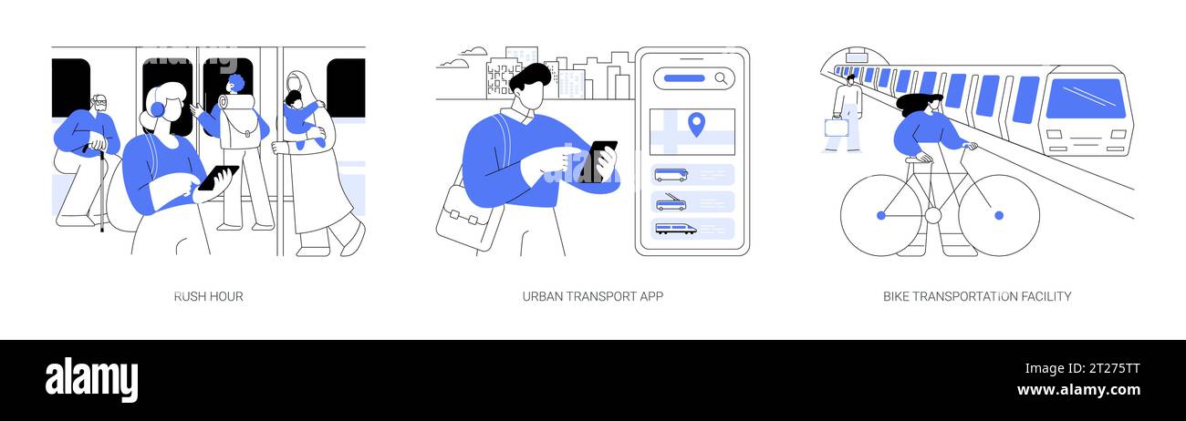 Public transport facilities abstract concept vector illustrations Stock ...