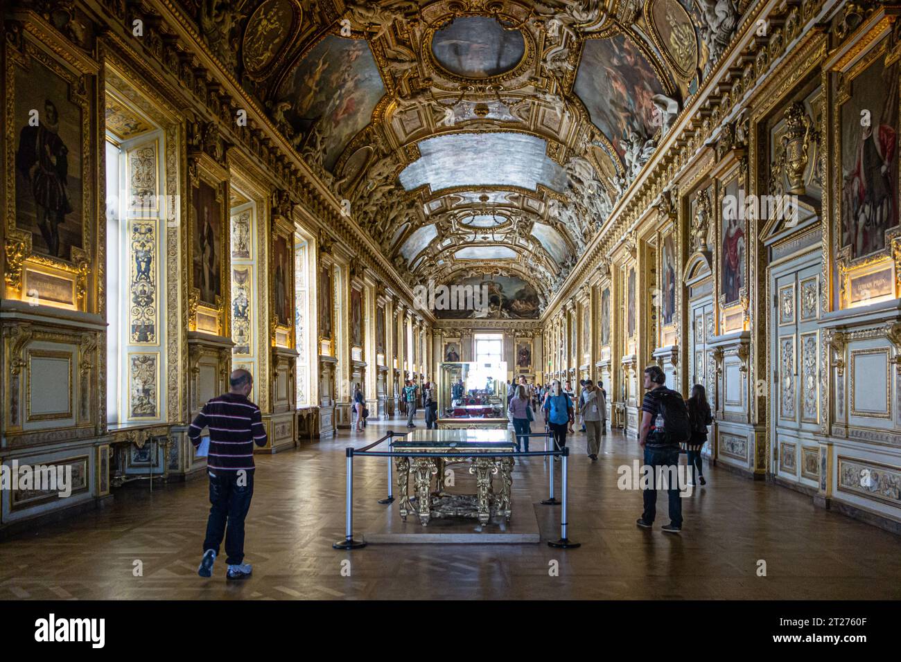 Gallery inside Louvre museum, Paris France Stock Photo - Alamy