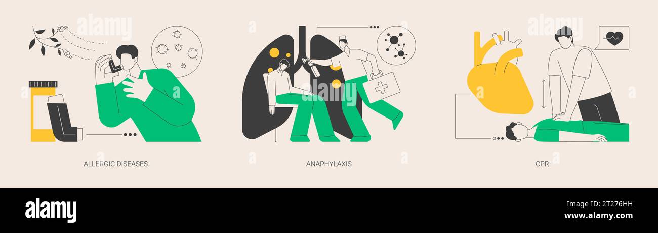 Allergy emergency help abstract concept vector illustrations Stock ...