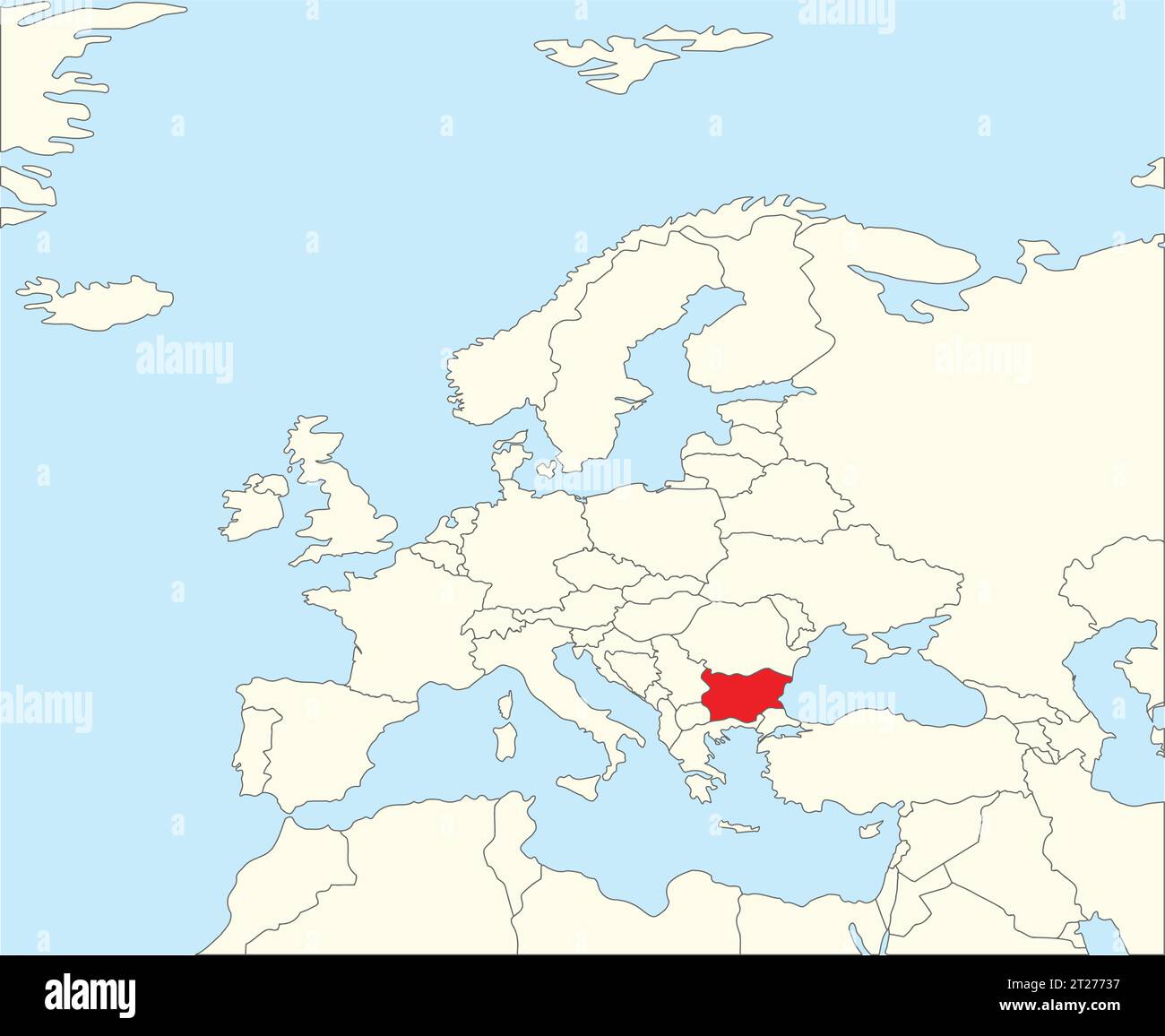 Location map of the REPUBLIC OF BULGARIA, EUROPE Stock Vector Image ...