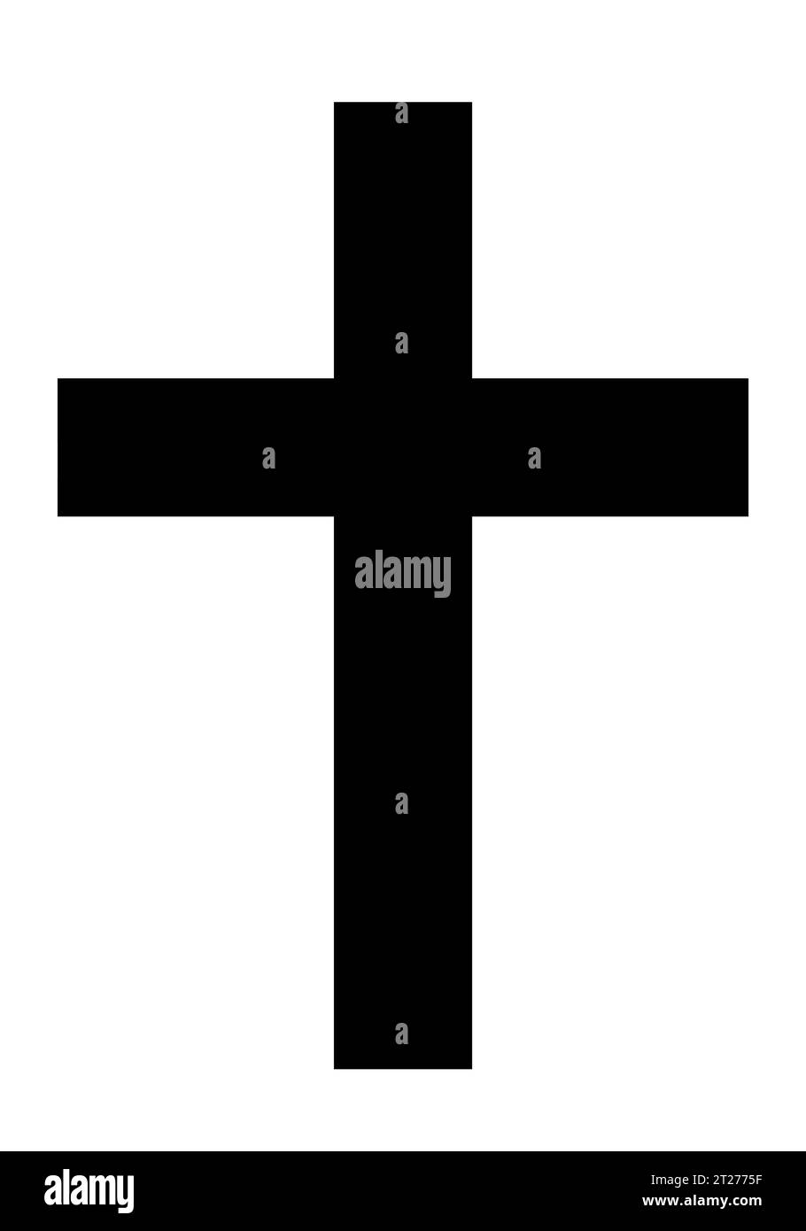 Christian cross, black and white vector silhouette illustration of ...