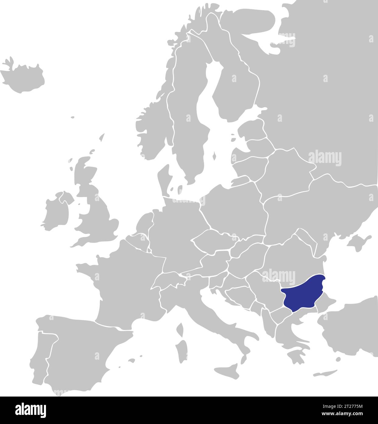 Location map of the REPUBLIC OF BULGARIA, EUROPE Stock Vector Image ...