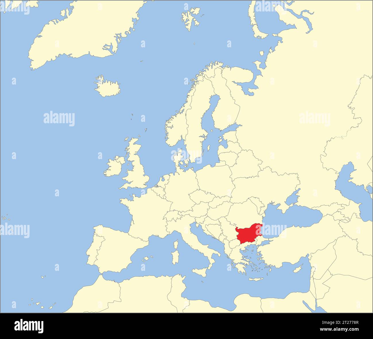 Location map of the REPUBLIC OF BULGARIA, EUROPE Stock Vector Image ...
