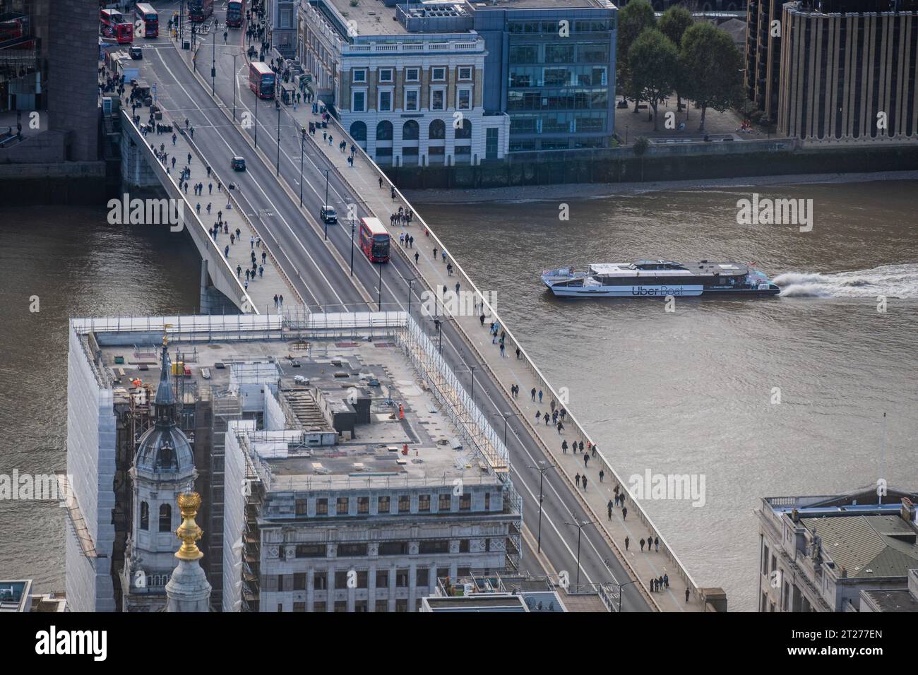 City workers cross London Bridge - The Lookout is on the 50th floor of ...