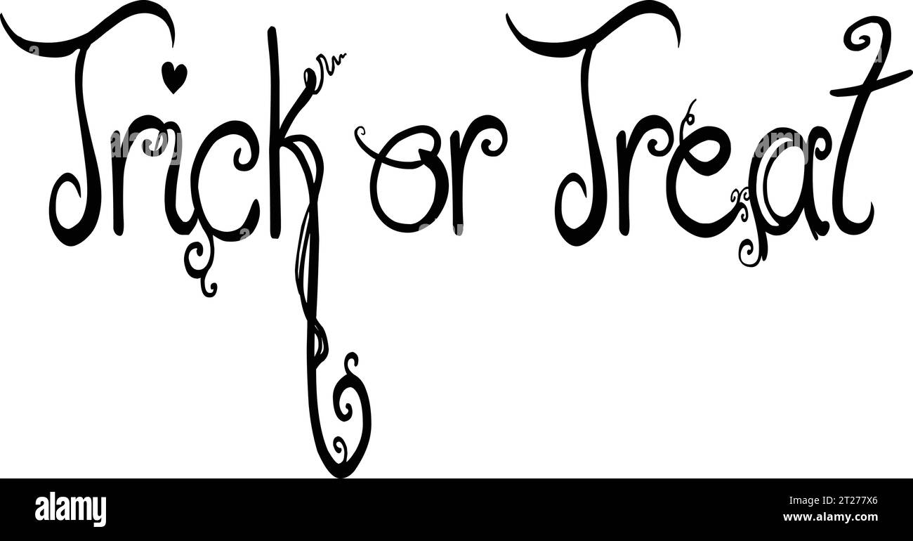 trick or treat text illustration on white background Stock Vector Image ...