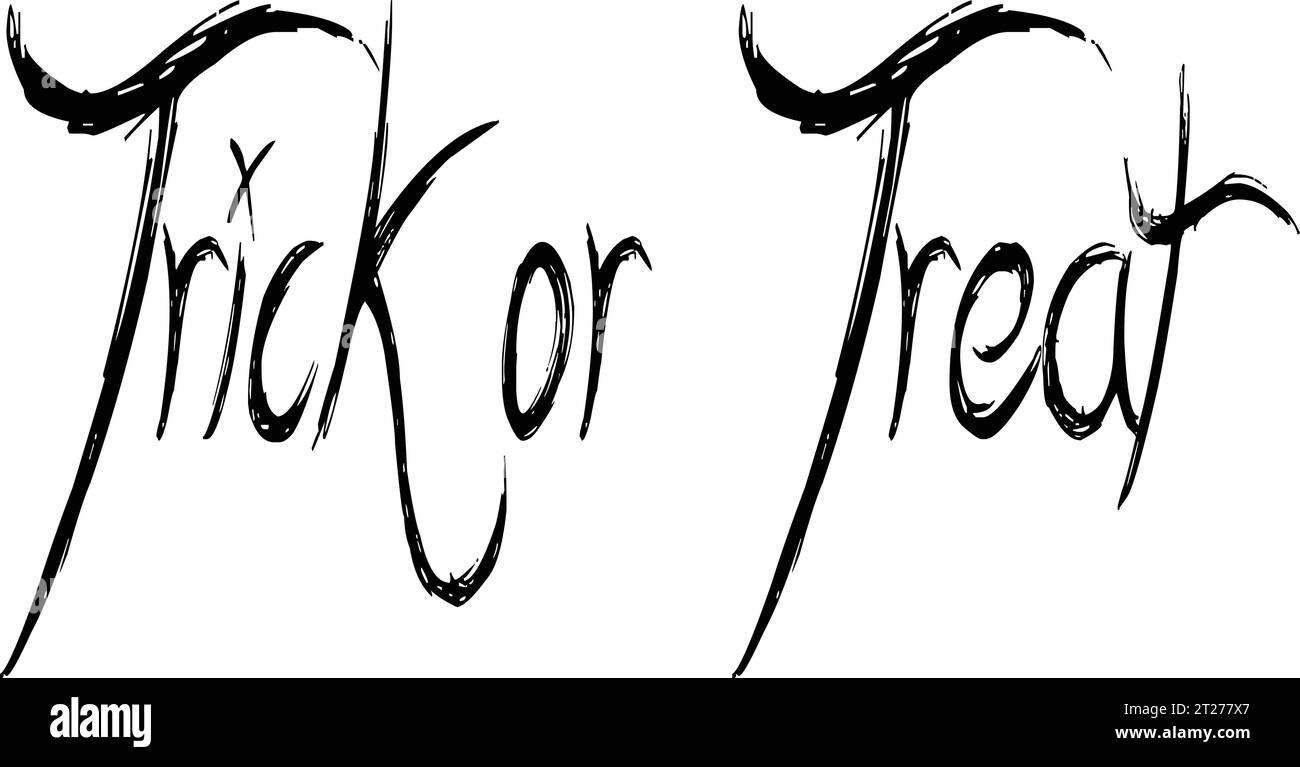 trick or treat text illustration on white background Stock Vector Image ...