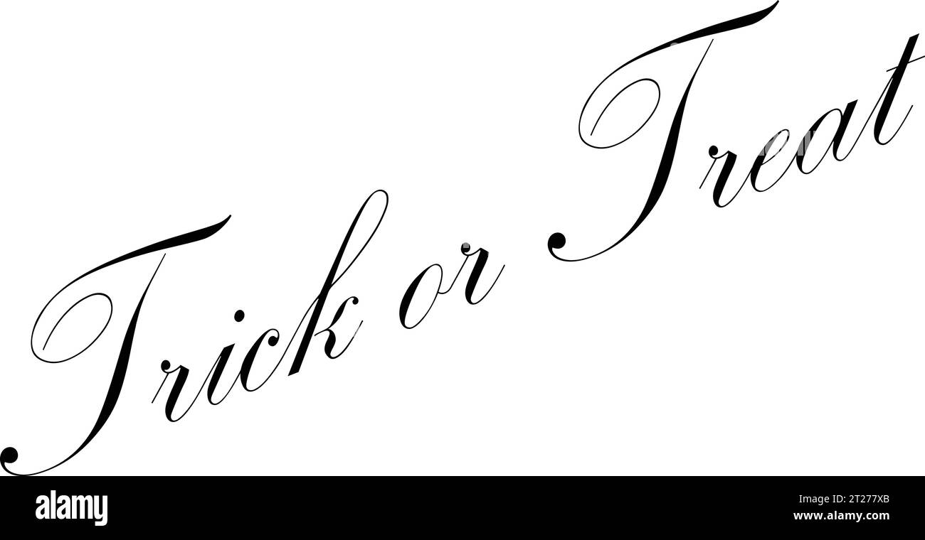 Trick treat text design Black and White Stock Photos & Images - Alamy