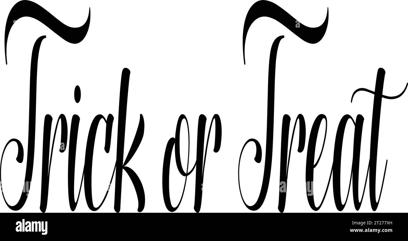 trick or treat text illustration on white background Stock Vector Image ...