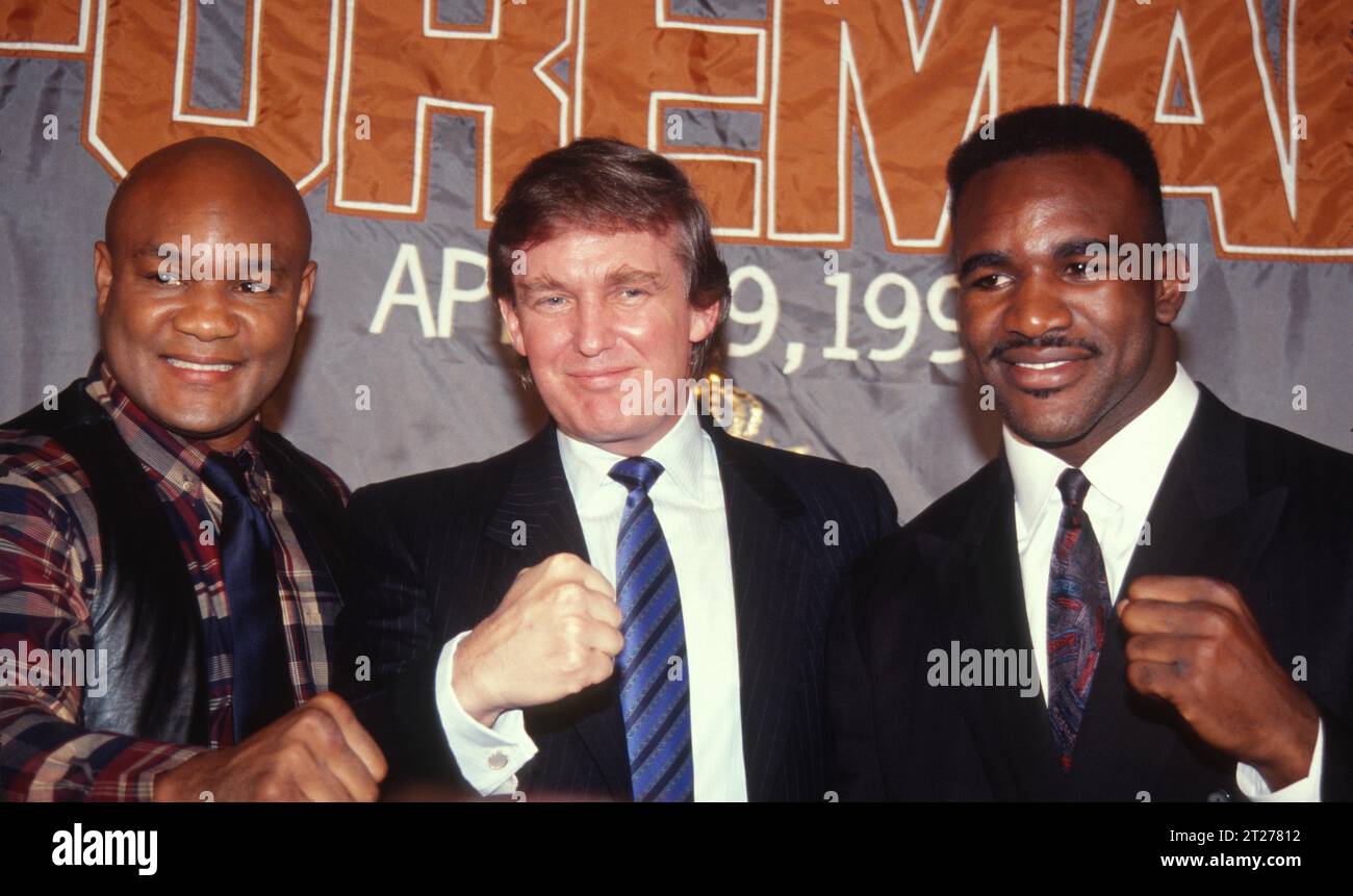 1990 George Foreman Donald Trump Evander Holyfield John Barrett ...