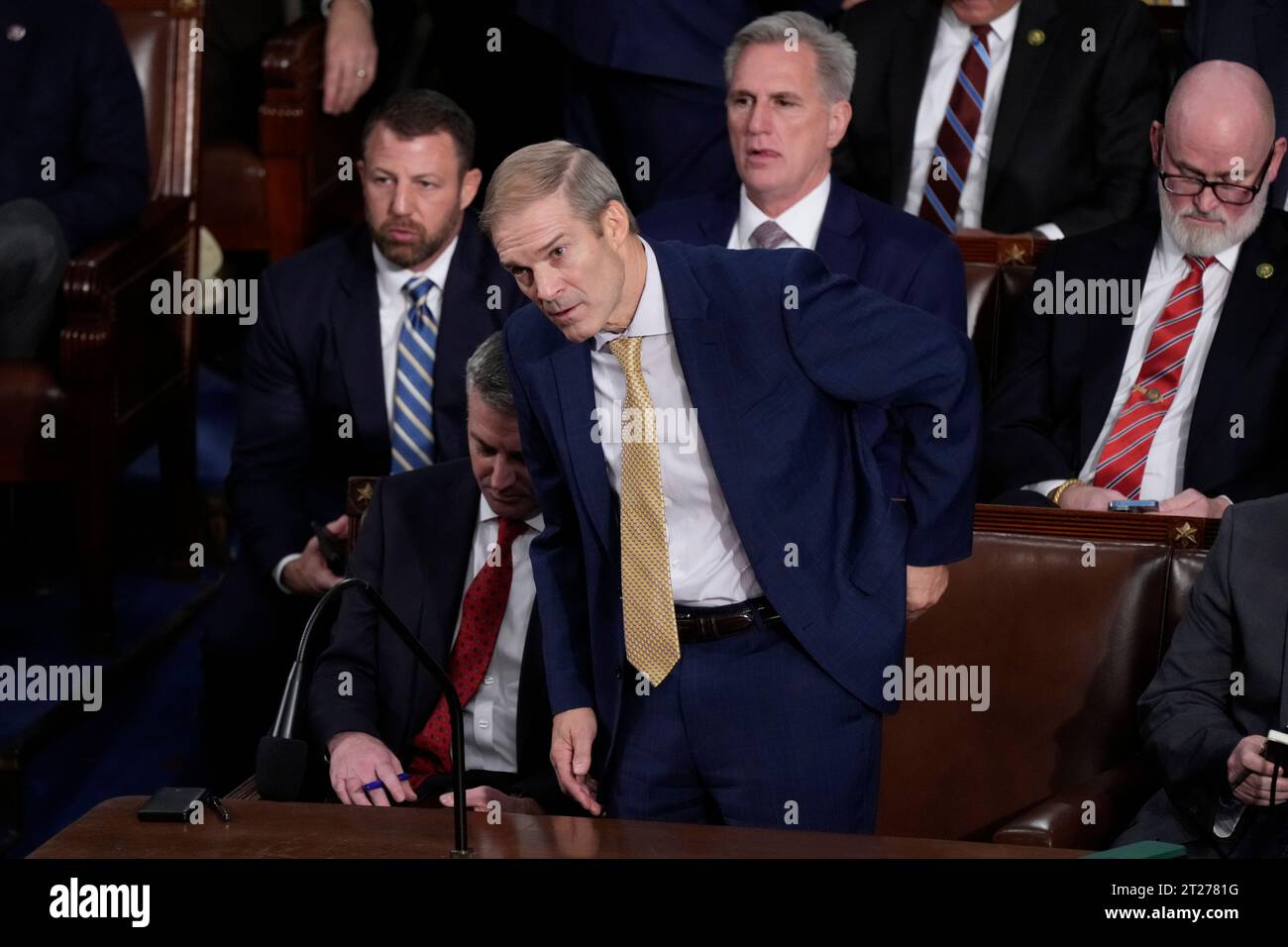 Rep. Jim Jordan, R-Ohio, stands up at the end of the first round of ...