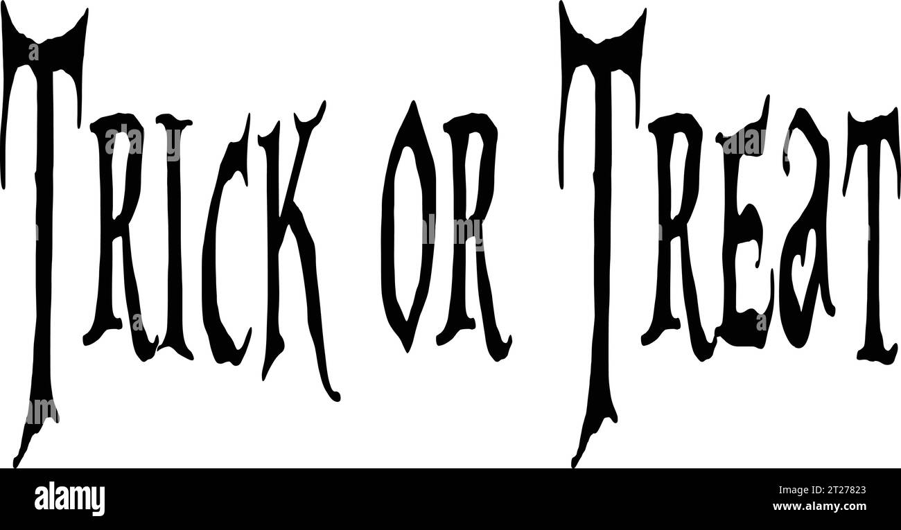 trick or treat text illustration on white background Stock Vector Image ...