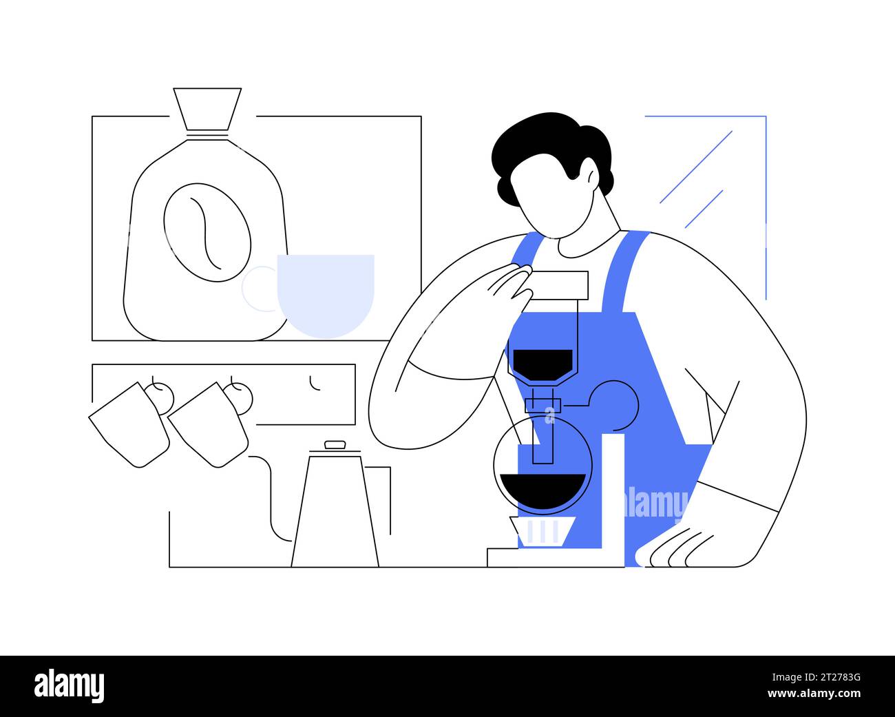 Siphon coffee maker isolated cartoon vector illustrations Stock Vector ...