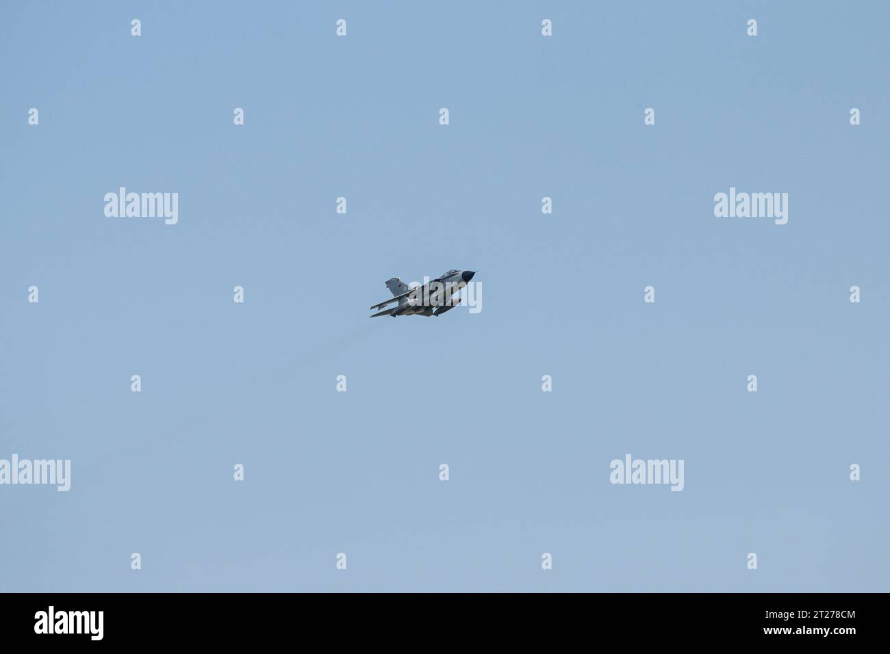 German air force Eurofighter EF-2000 Typhoon fighter jet taking off during the Berlin, Germany ...