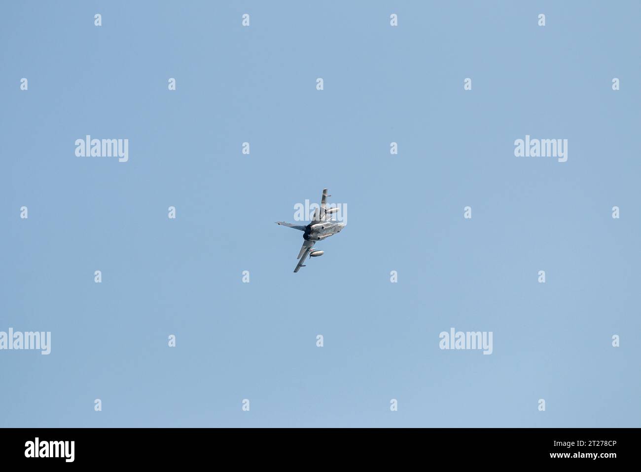 German air force Eurofighter EF-2000 Typhoon fighter jet taking off during the Berlin, Germany ...