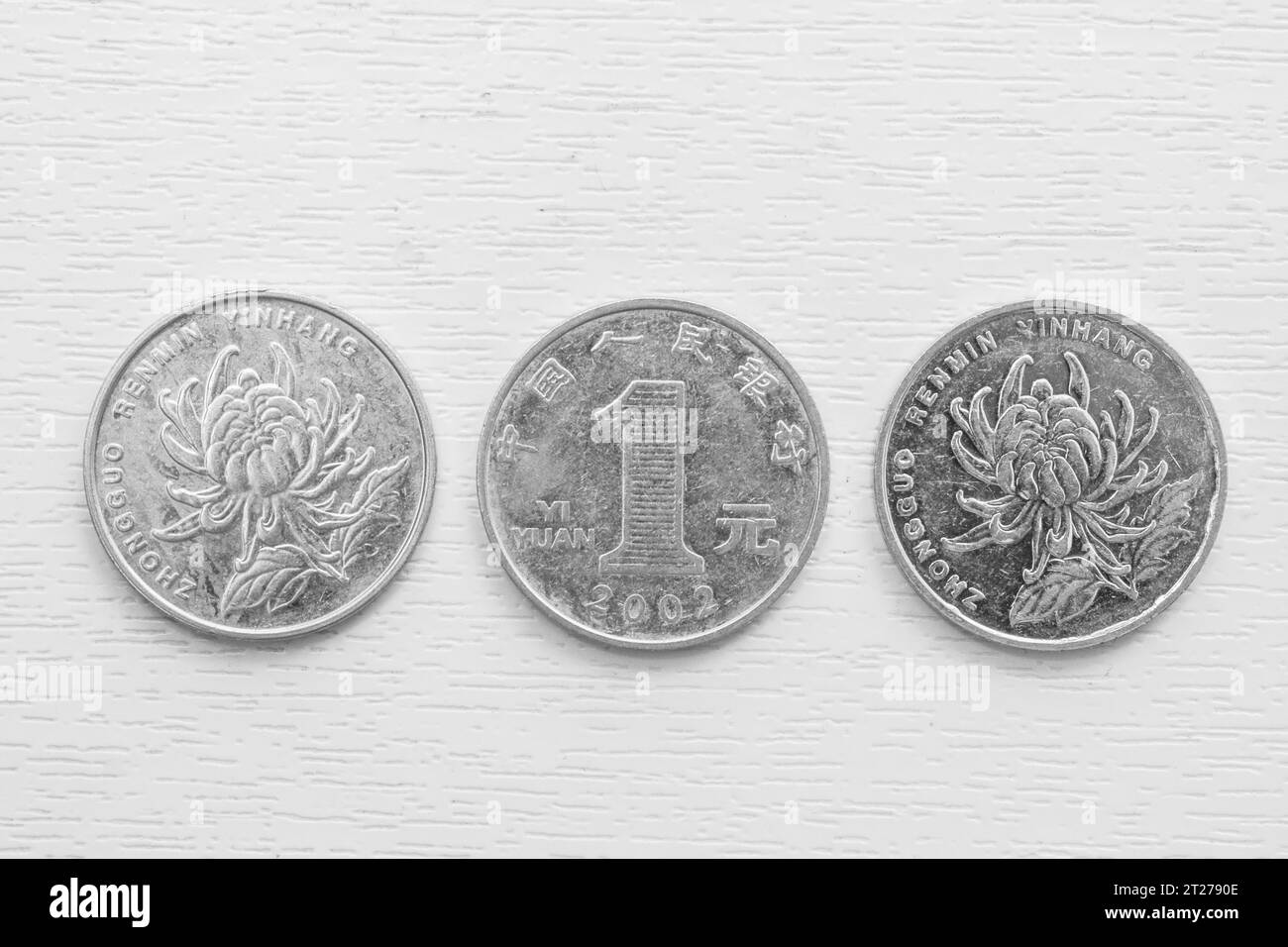 Chinese yuan coins Black and White Stock Photos & Images - Alamy
