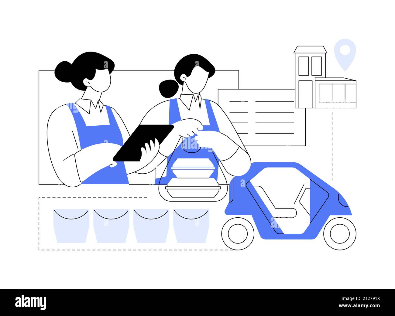 Restaurant preparing orders isolated cartoon vector illustrations Stock ...