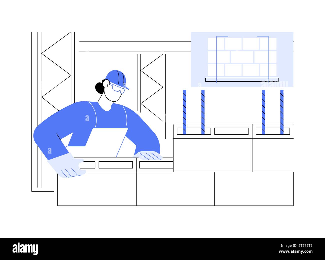 Concrete masonry abstract concept vector illustration Stock Vector ...