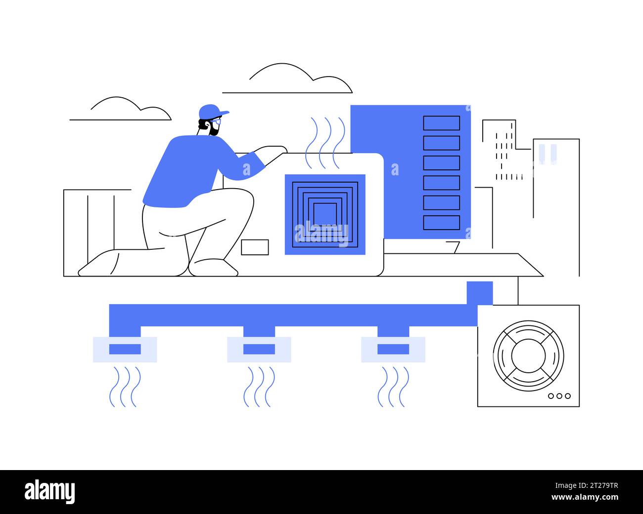 Central air conditioning abstract concept vector illustration Stock ...