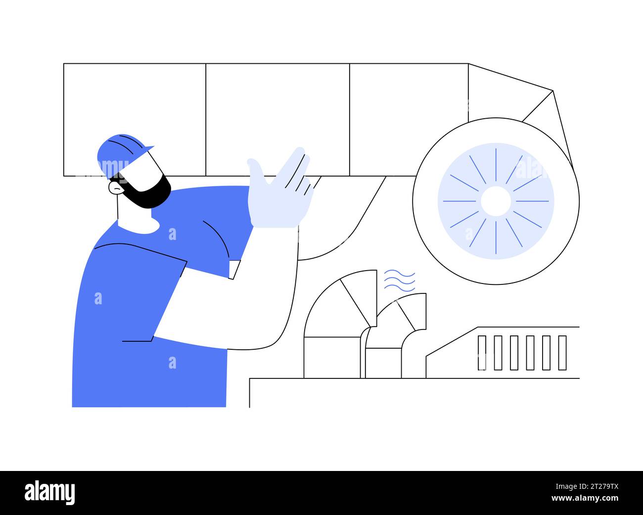 Ventilation system installation abstract concept vector illustration ...